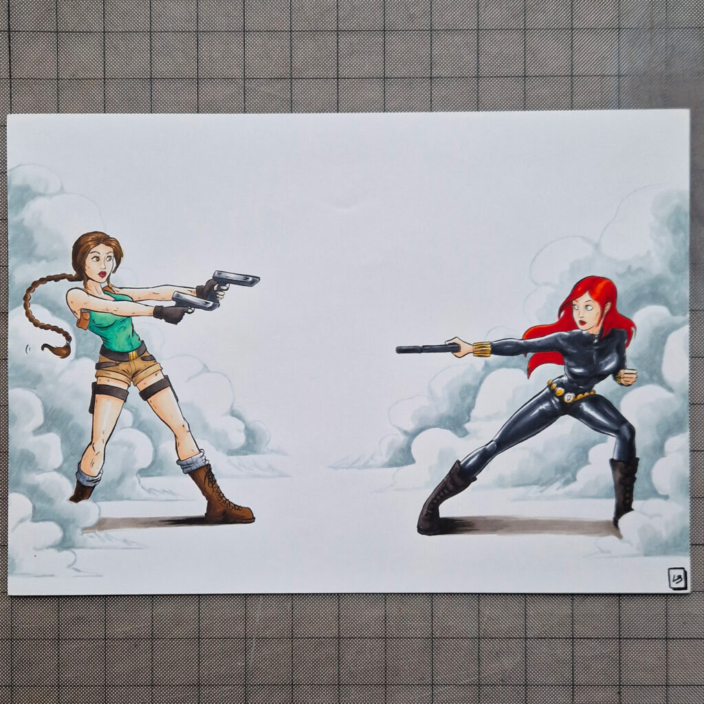 Lara Croft VS Black Widow – Linda Bouderbala | Illustrations